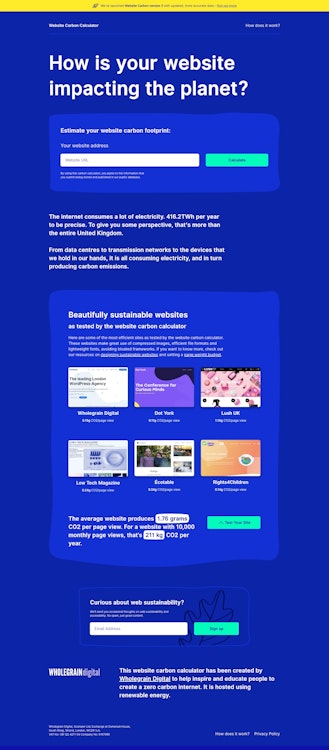 Website Carbon Calculator Admire The Web